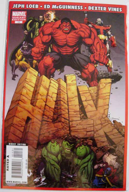 Hulk 11 Arthur Adams Variant -- Avengers Red Rulk Jeph Loeb McGuinness ...